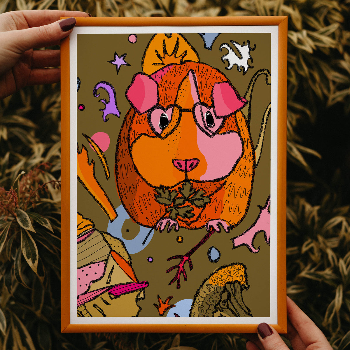 Green Guinea Pig Art Print – Freya Niamh